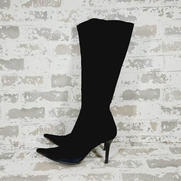 Sara Battaglia | Shoes | Sara Battaglia Black Suede Pointed Toe Heeled ...